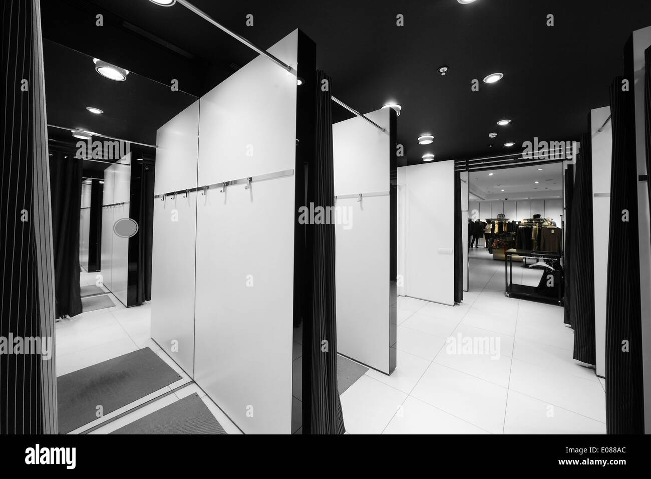 beautiful and clean interior of dressing room at the store Stock Photo ...