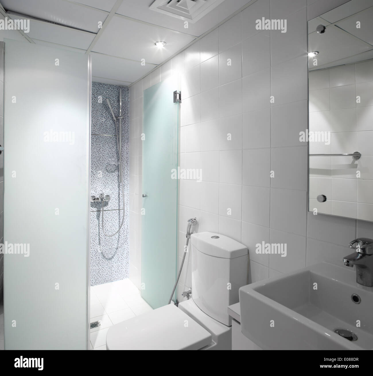 beautiful interior of modern toilet in bright colours Stock Photo - Alamy
