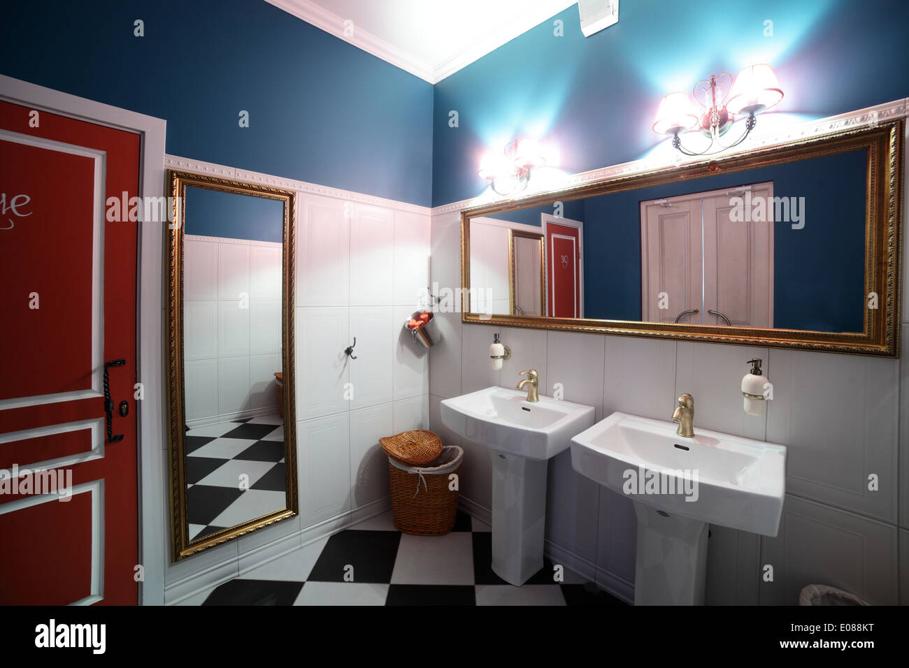 beautiful interior of modern toilet in bright colours Stock Photo - Alamy
