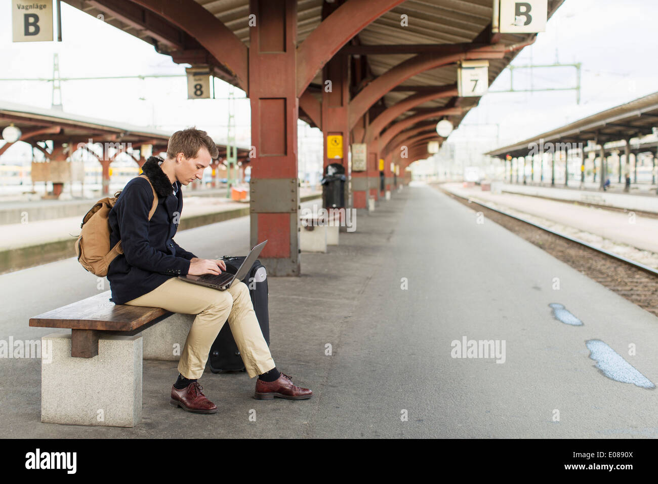Train depot laptop hi-res stock photography and images - Alamy