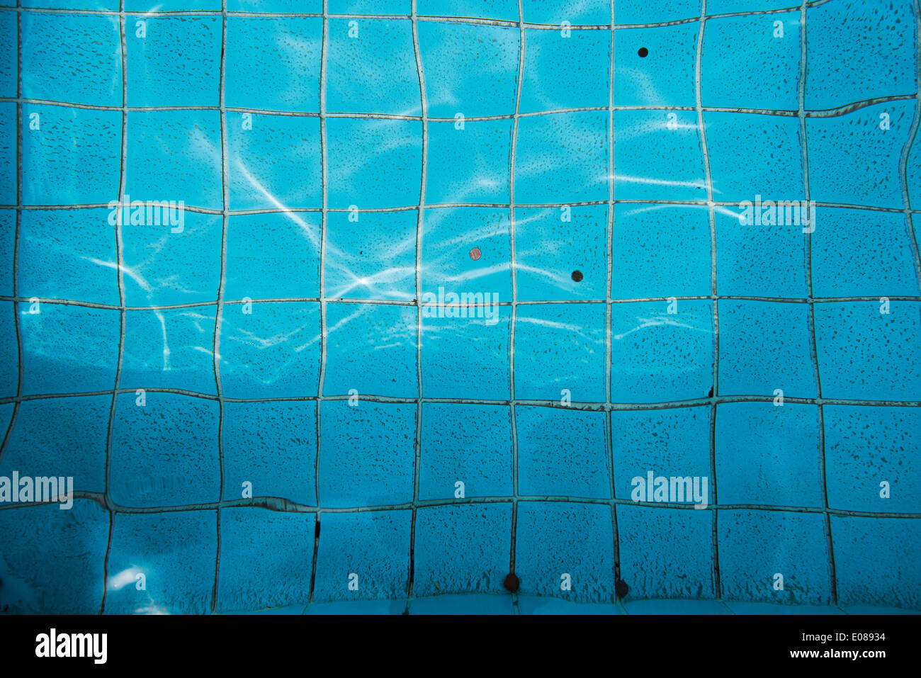 Swimming Pool Background. Shallow Swimming Pool Bottom Tiles Water ...