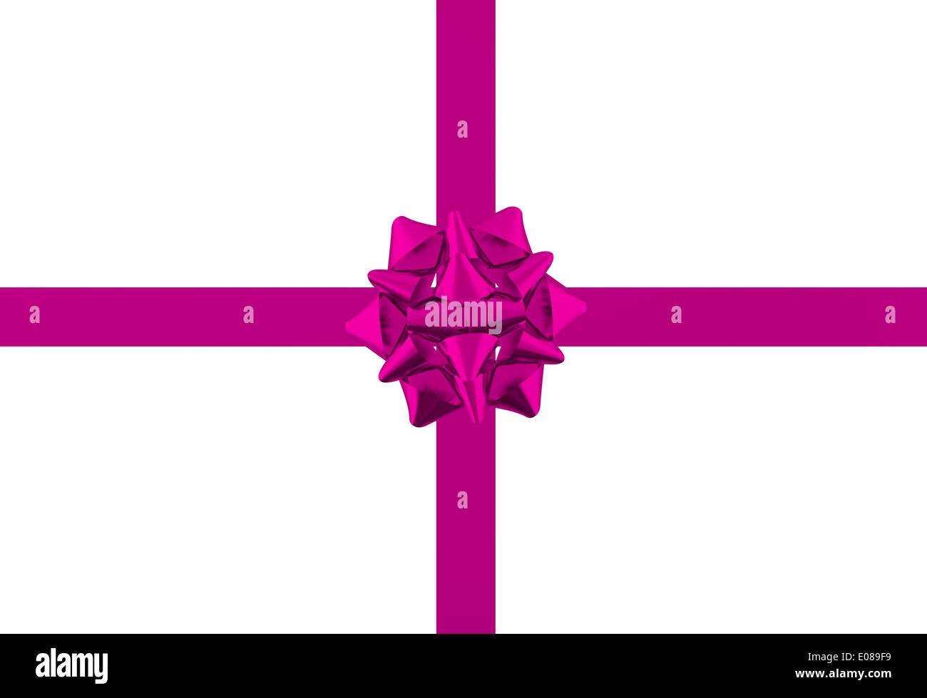 Simple Pink Bow Packaging Isolated on White Background Stock Photo - Alamy