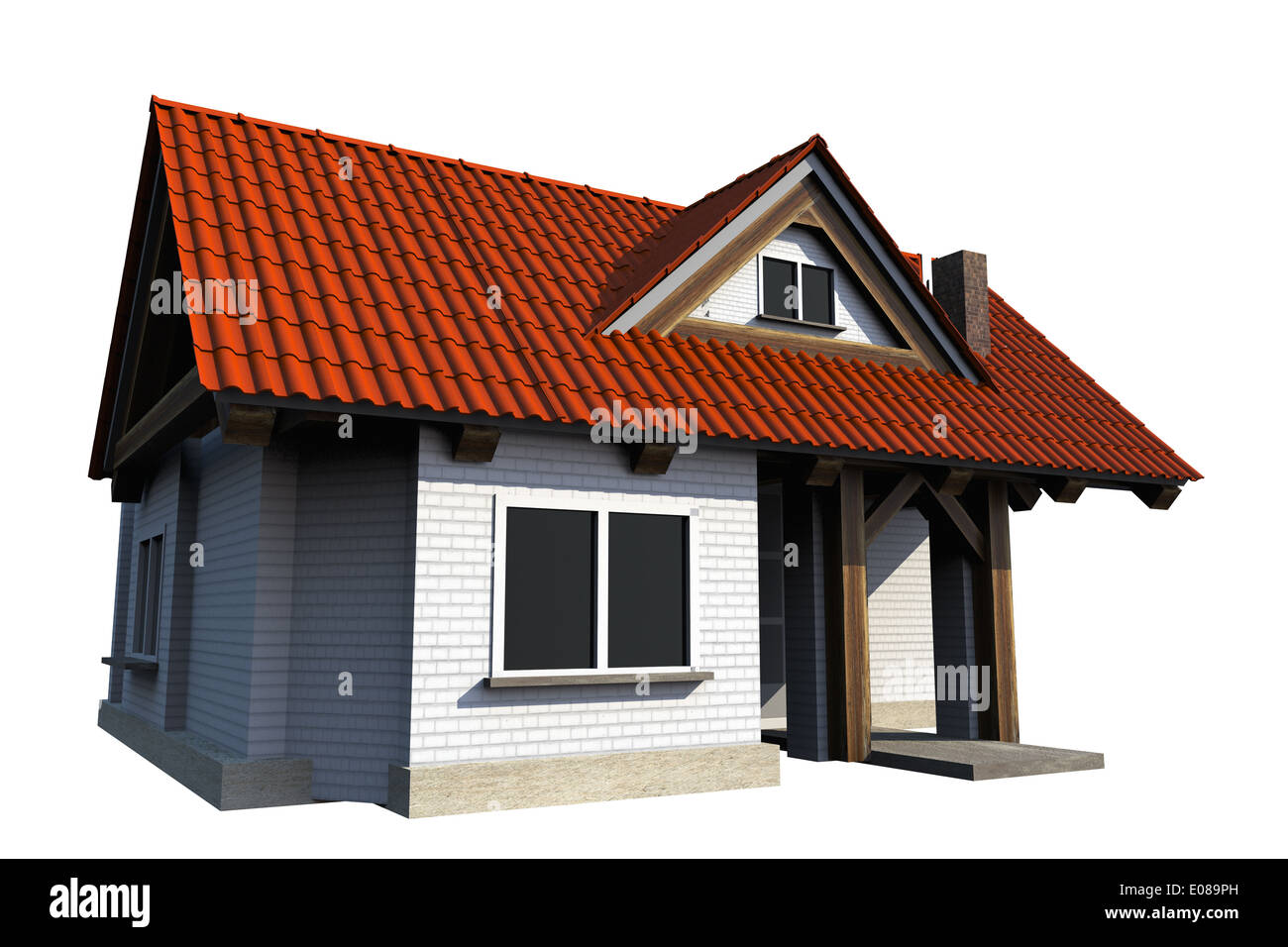 Tiny House 3D Render Illustration Isolated on White Stock Photo - Alamy