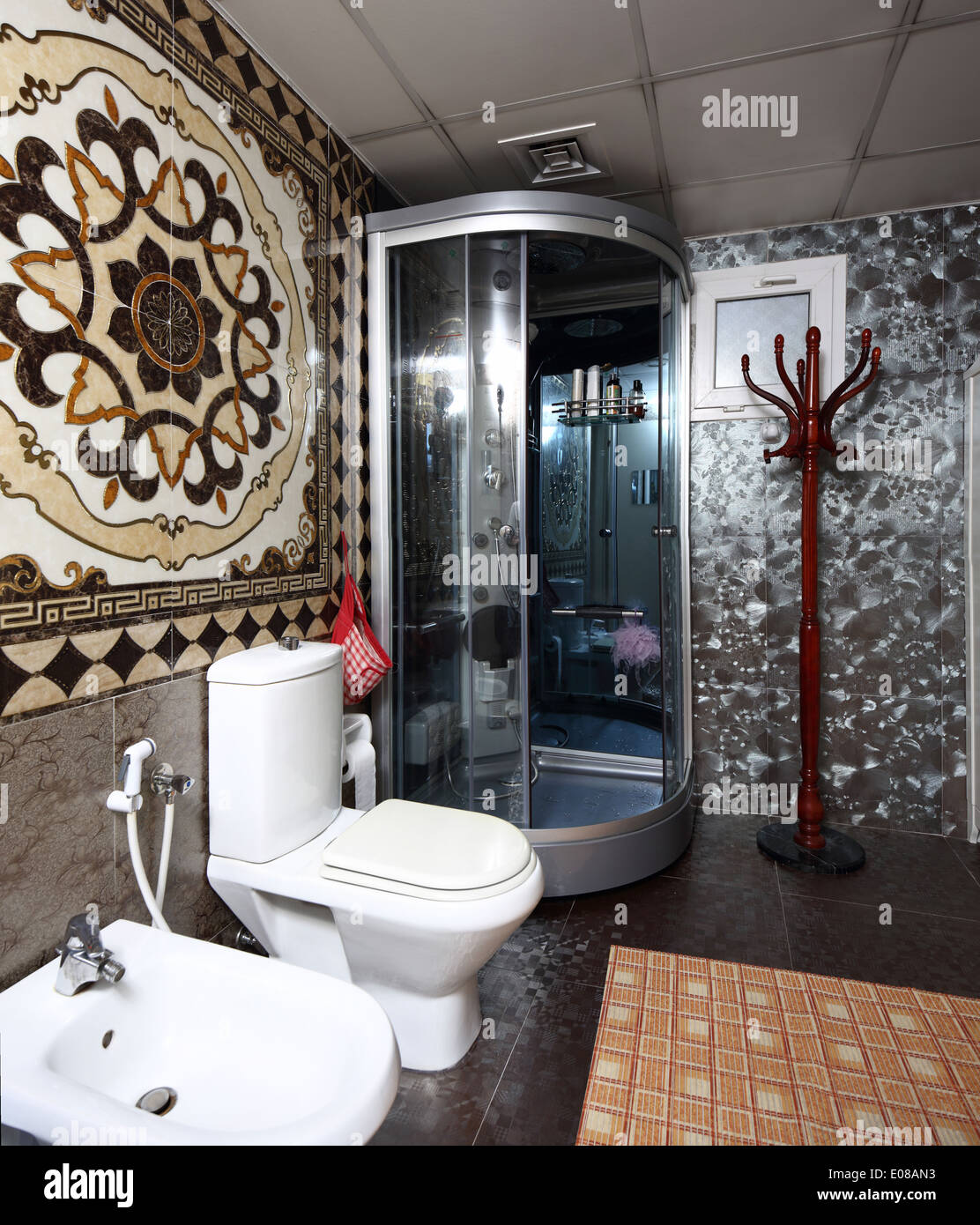 beautiful interior of modern toilet in bright colours Stock Photo - Alamy