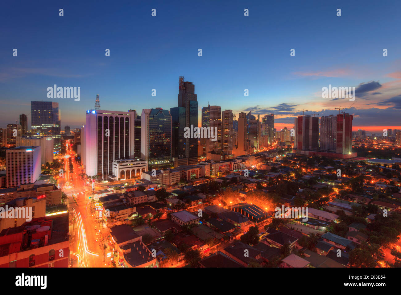 Philippines, Manila, Makati Business District, Makati Avenue and City Skyline Stock Photo - Alamy