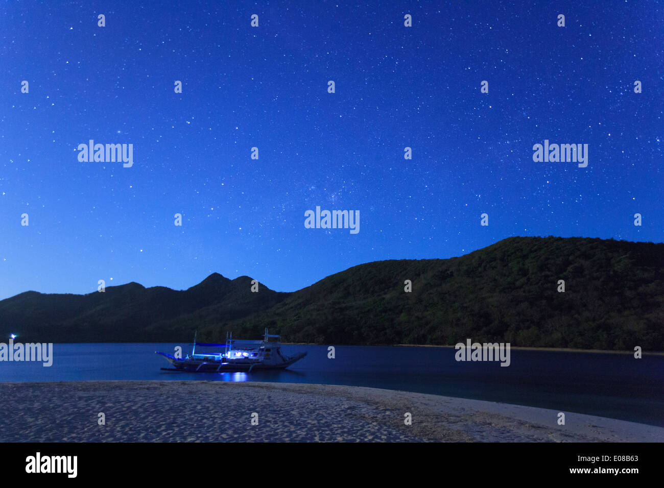 Philippines, Palawan, Culion Island, Milky Way and Arao Beach Stock ...