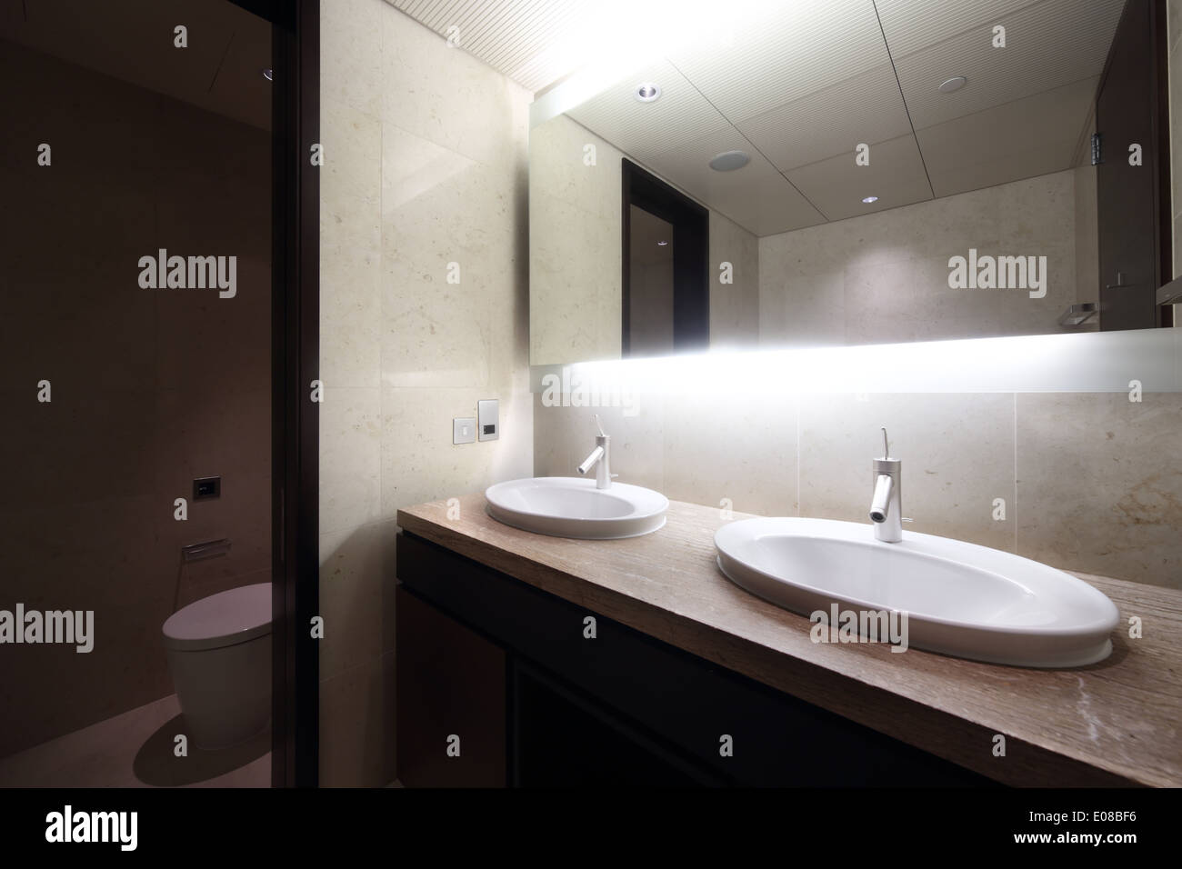 beautiful interior of modern toilet in bright colours Stock Photo - Alamy