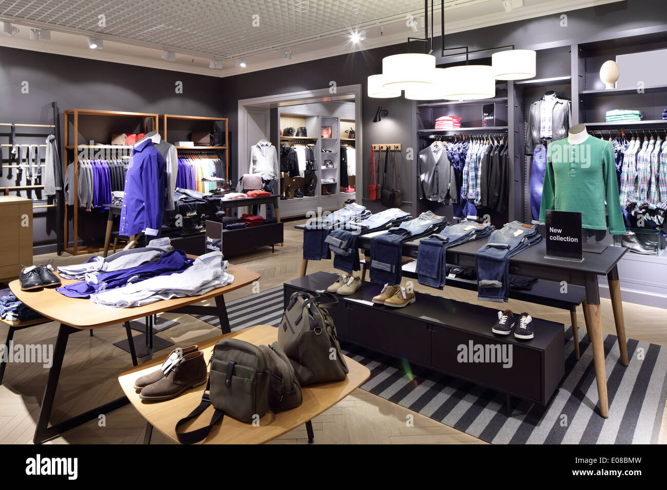 Modern cloth shop interior hi-res stock photography and images - Alamy