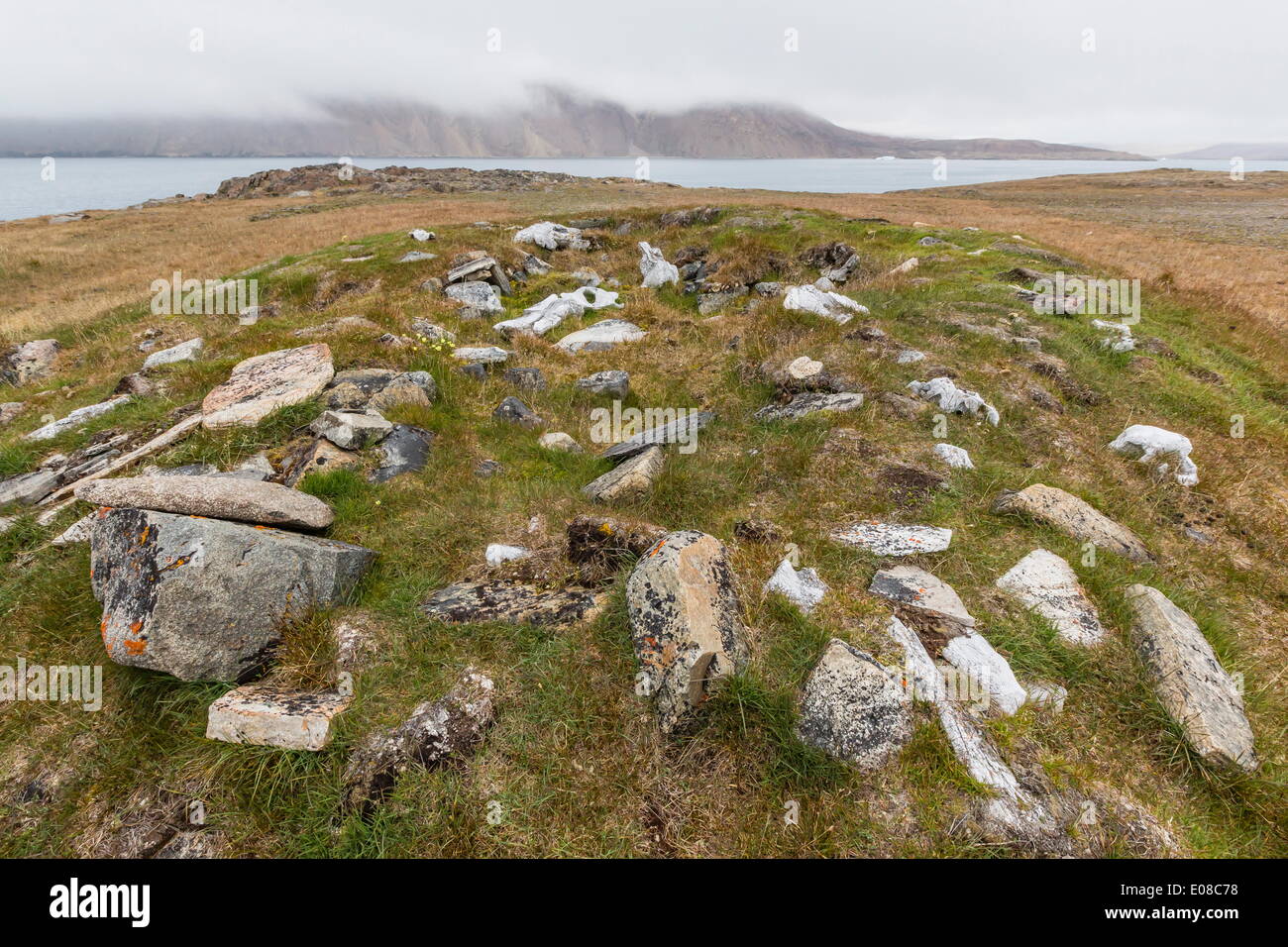 Thule house remains in Dundas Harbour, Devon Island, Nunavut, Canada ...