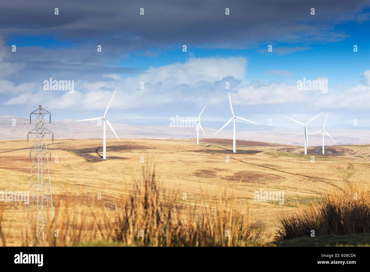 Wind Turbines at Mynydd y Betws Wind Farm Pontardawe Swansea Valley ...