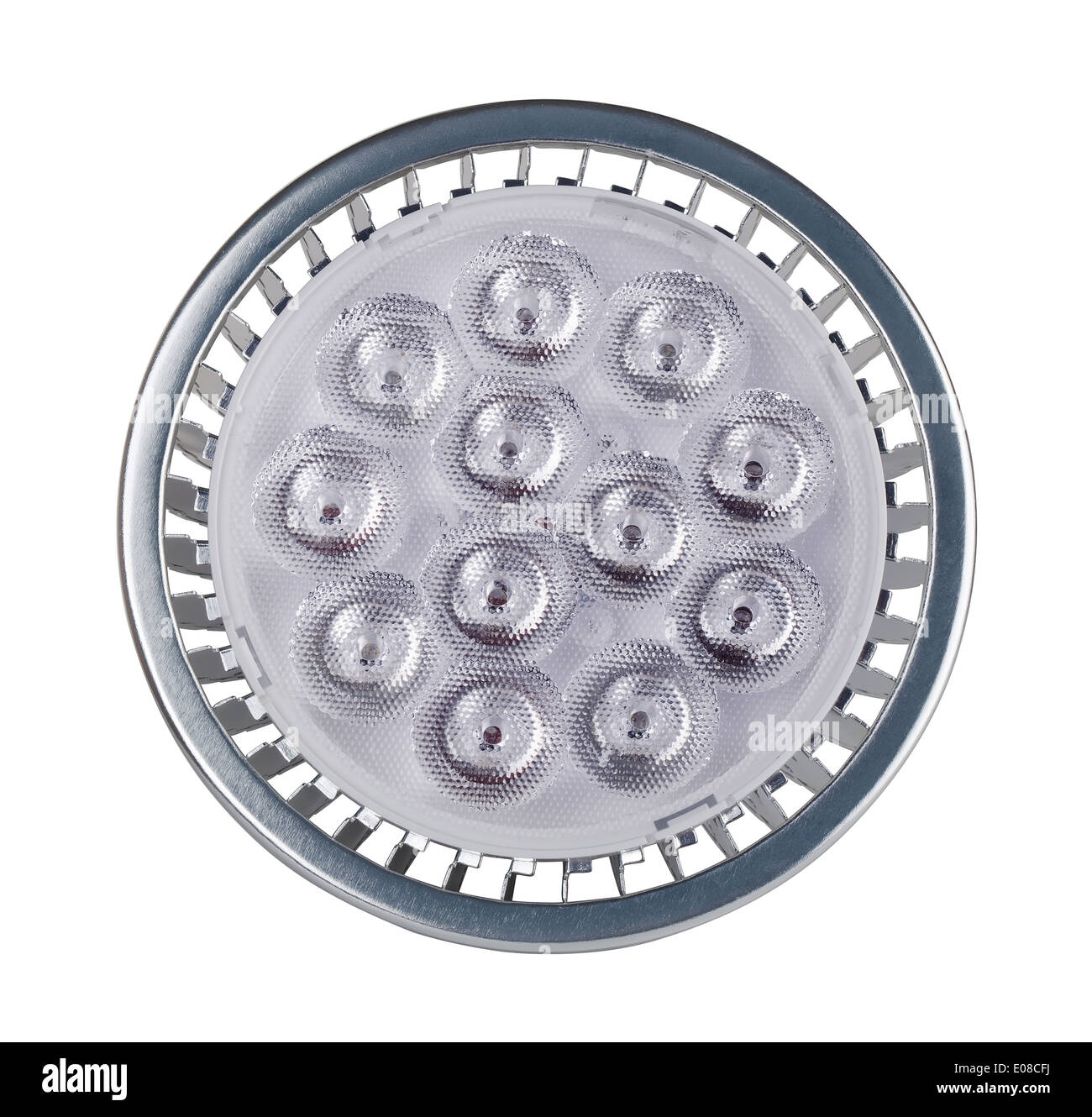 Front view of LED light bulb isolated on white Stock Photo - Alamy