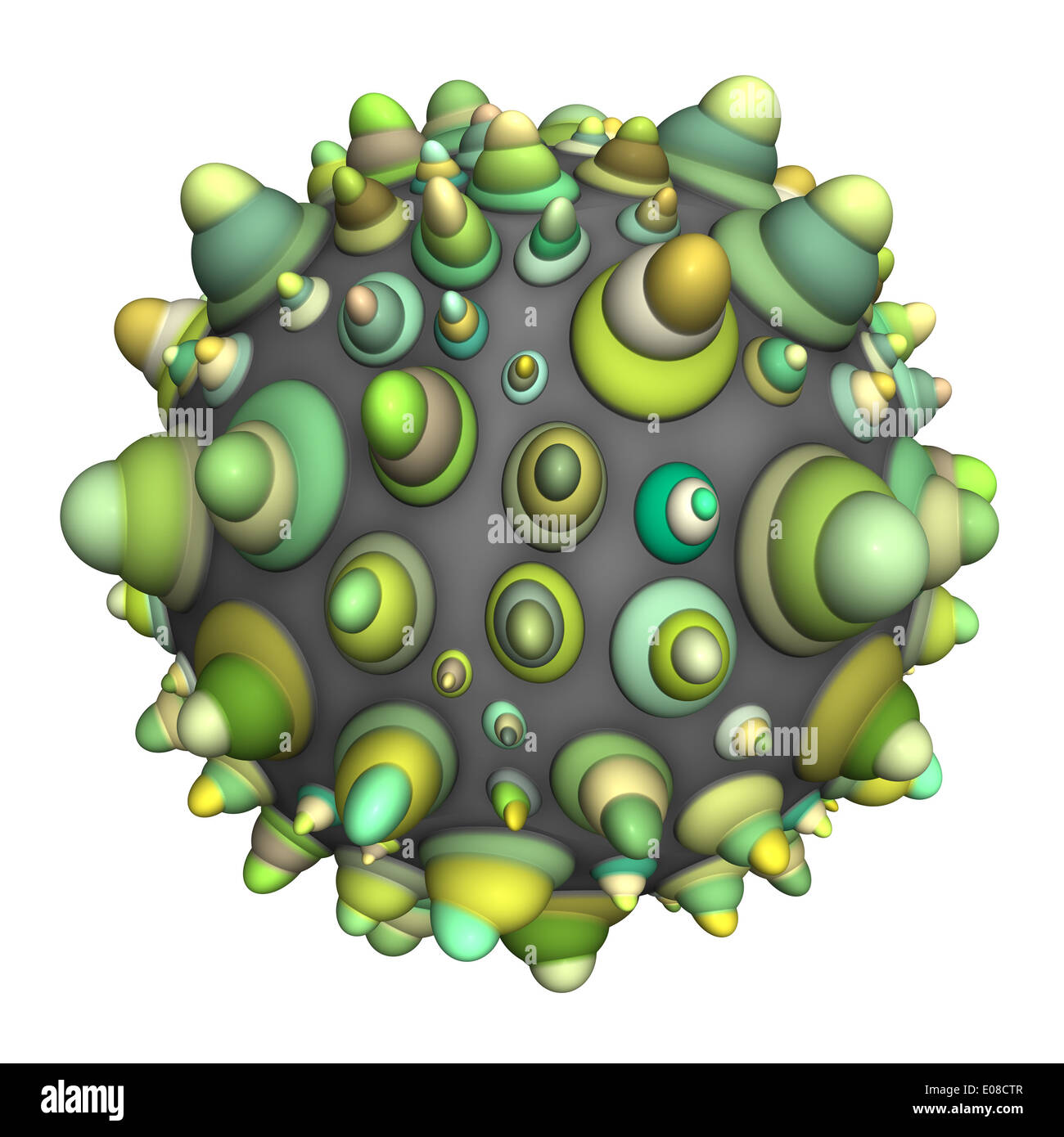 3d techno bubble ball in multiple green on white Stock Photo - Alamy