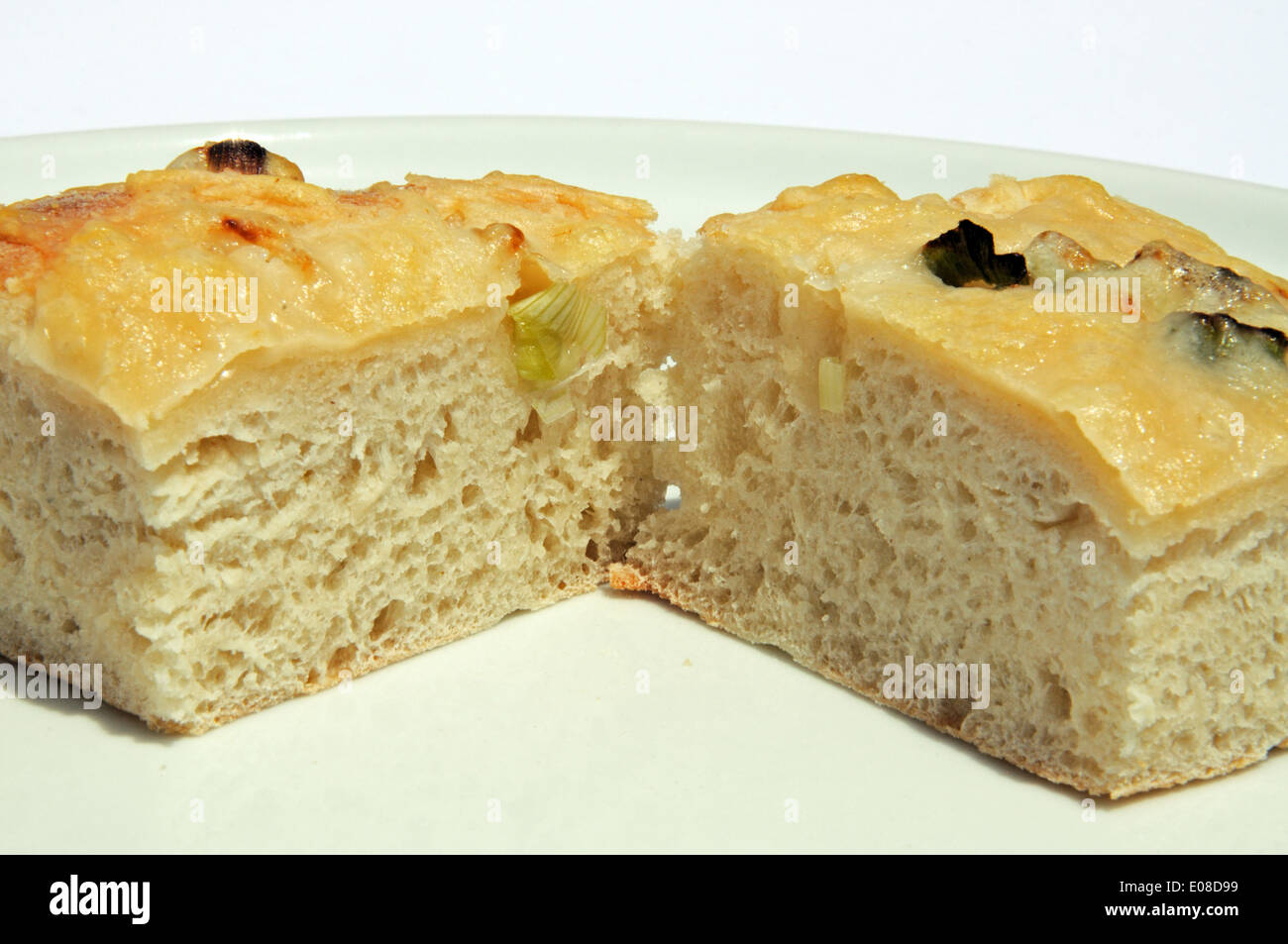 Parmesan cheese and spring onion Focaccia bread Stock Photo - Alamy