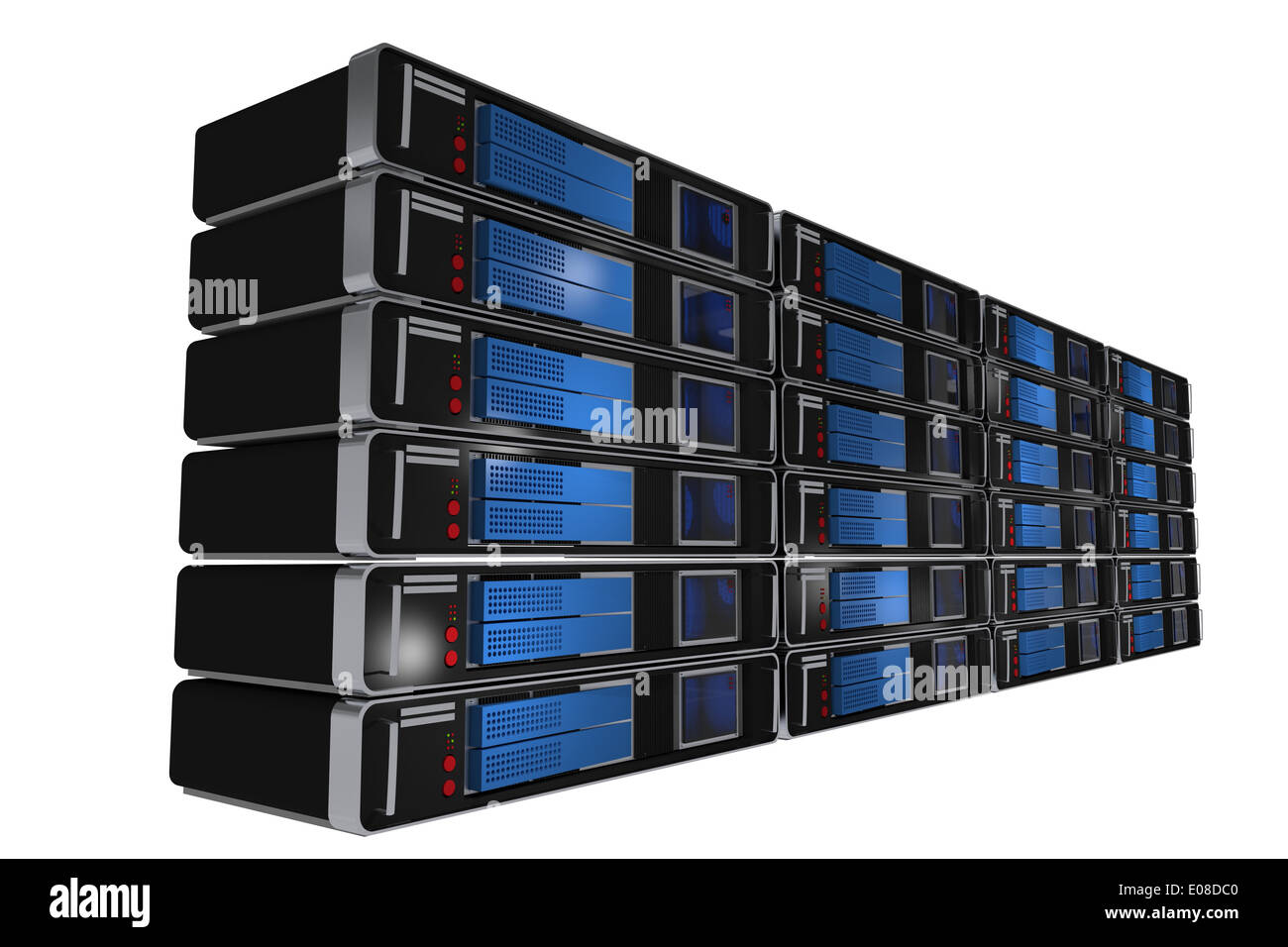 3D Illustration of Rack Servers Isolated on White. Datacenter Servers ...