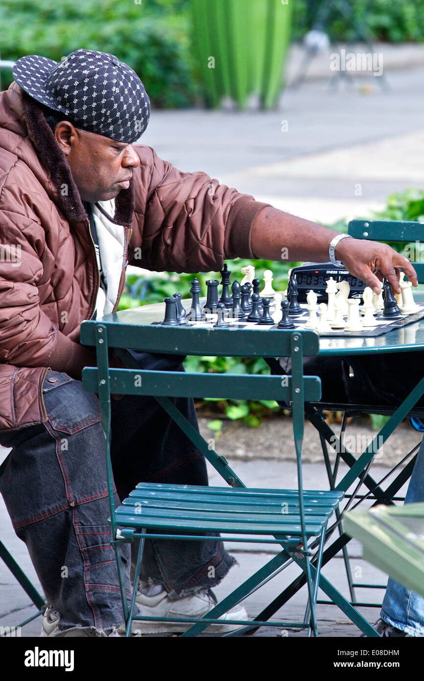 The Chess Master, African American Man Playing Chess In Bryant Park New ...