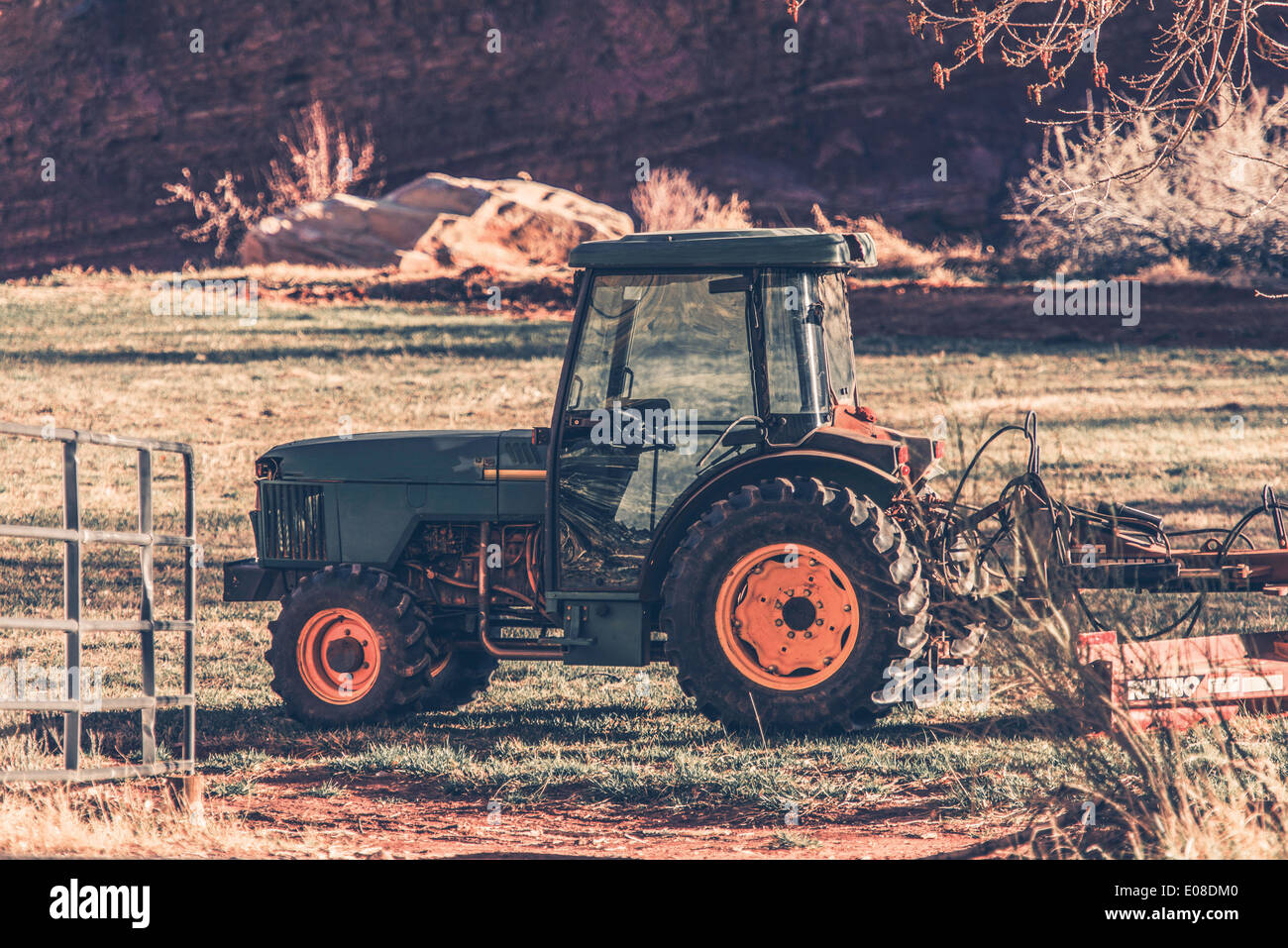 Small Tractor on the Field. Agriculture Machinery Stock Photo - Alamy