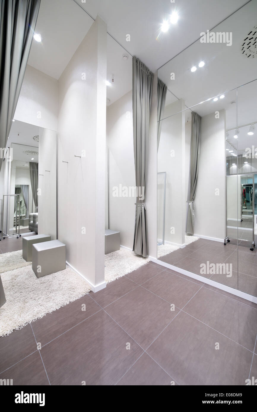beautiful and clean interior of dressing room at the store Stock Photo ...
