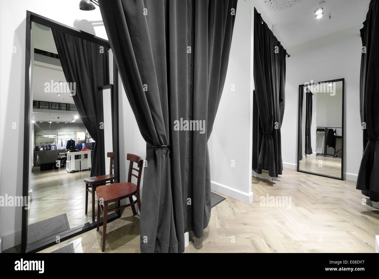 beautiful and clean interior of dressing room at the store Stock Photo ...