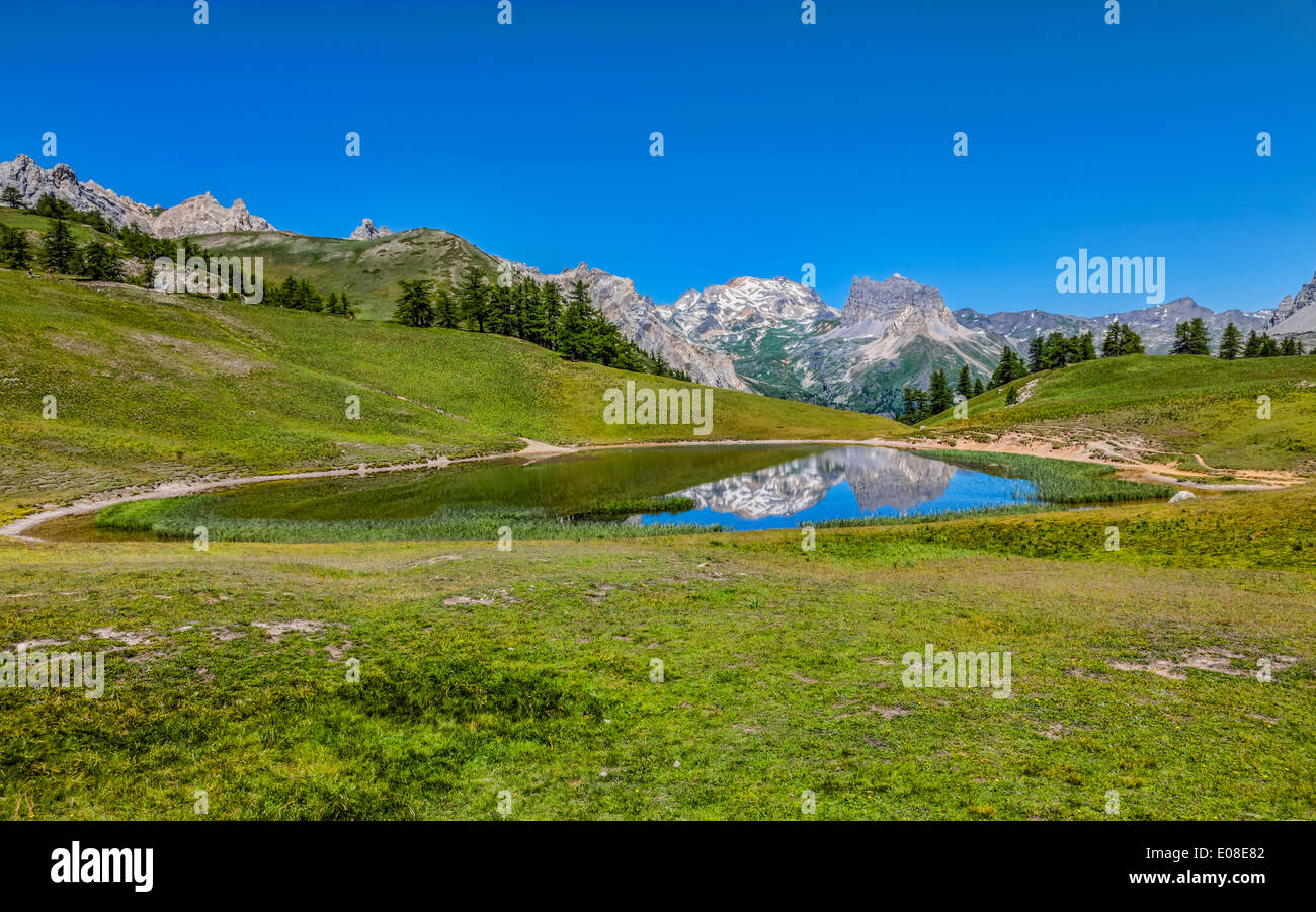 Mont Thabor and its reflection in the Lake Chavillon on Etroite Valley ...