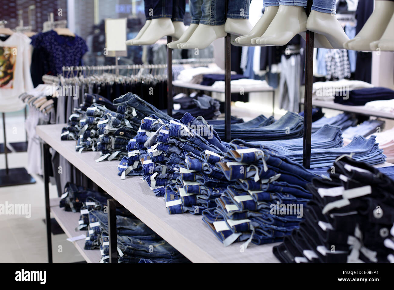 luxury and fashionable brand new interior of cloth store Stock Photo ...