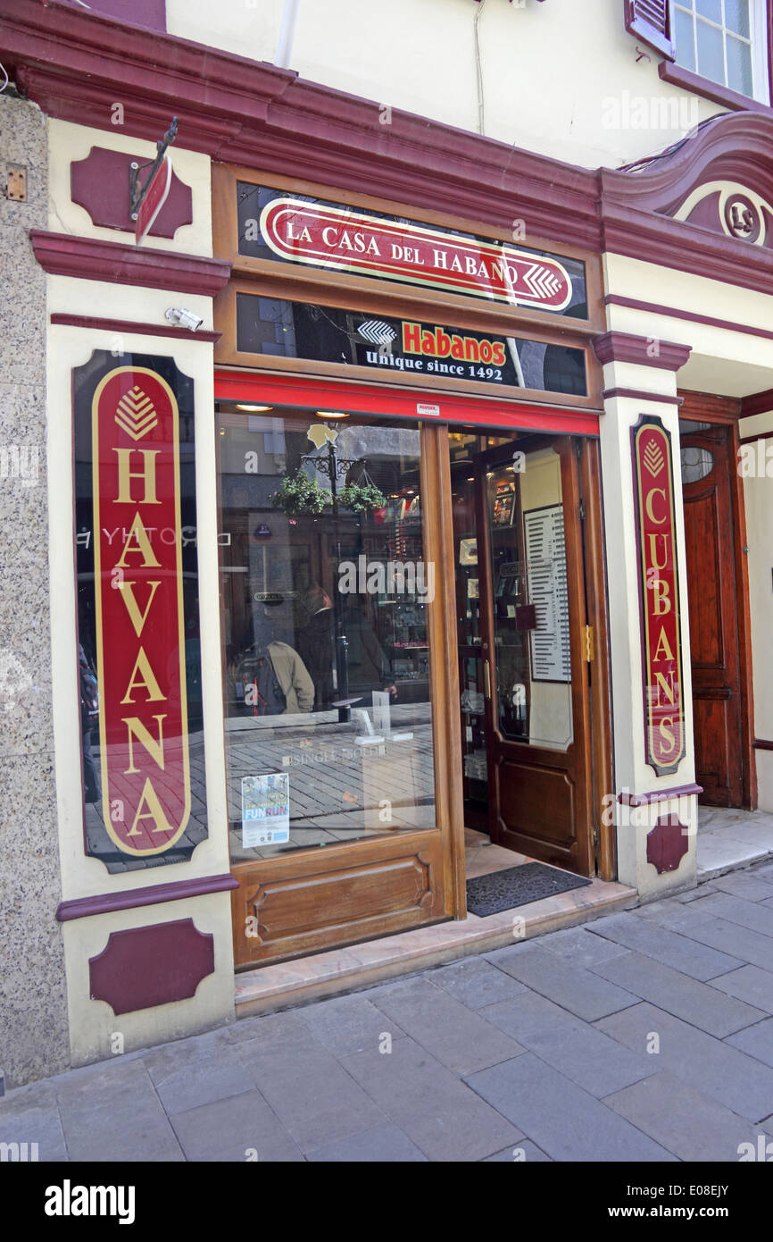 Cigar shop on Main Street, Gibraltar Stock Photo - Alamy