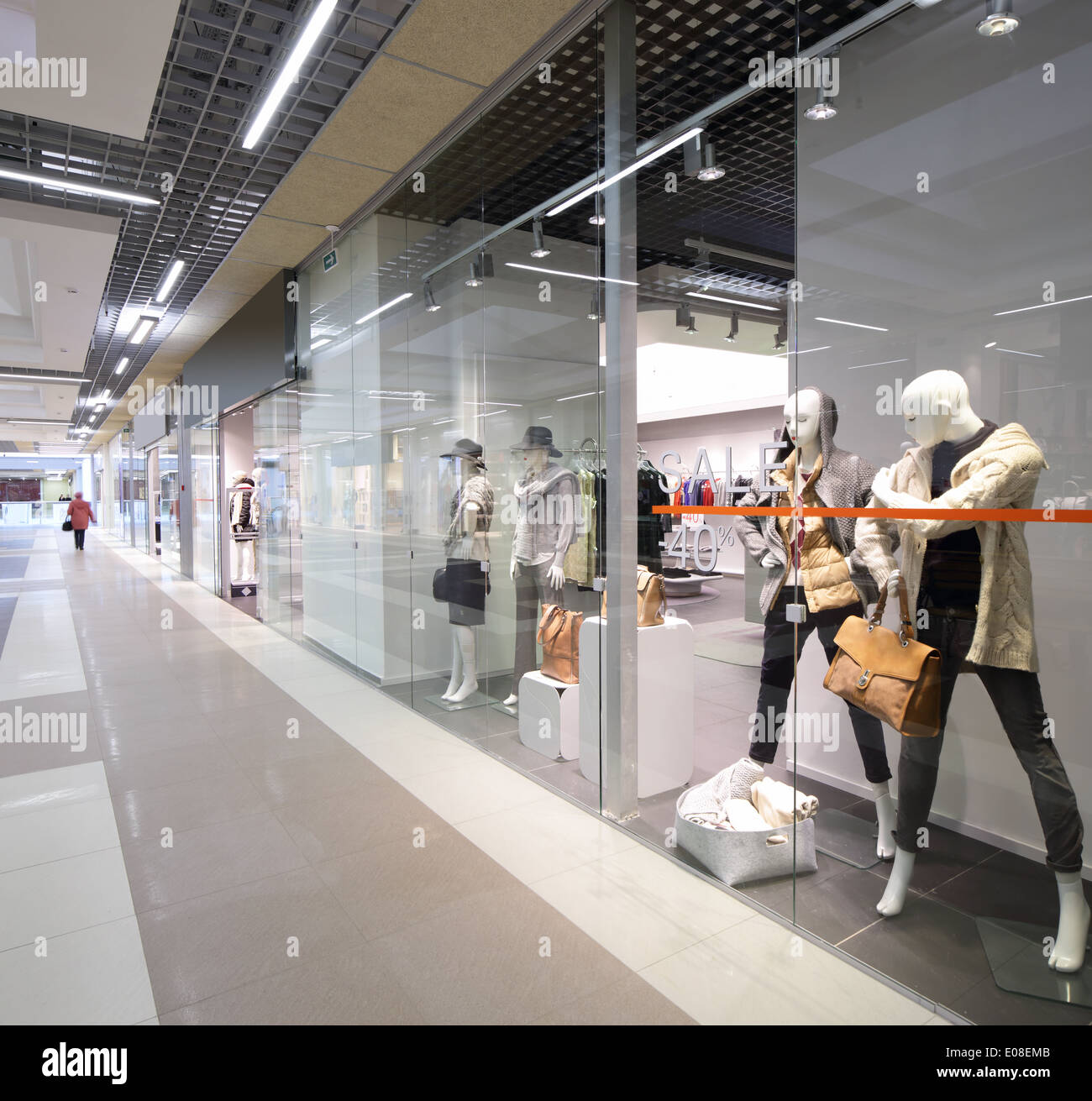 bright and fashionable window of modern european store Stock Photo - Alamy