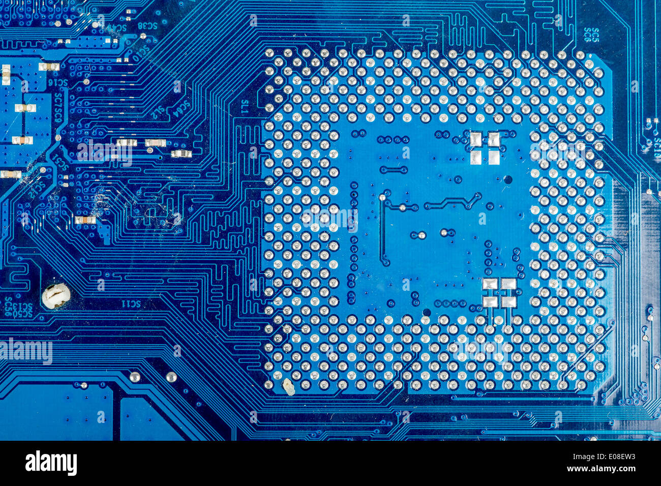 Electronic circuit board of motherboard back side close up Stock Photo ...