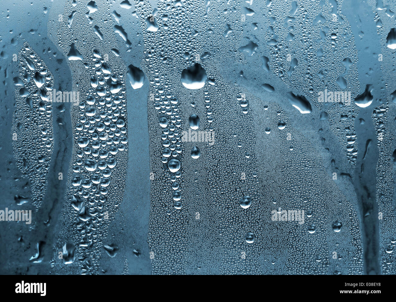 Natural large and fine water drops on glass Stock Photo - Alamy