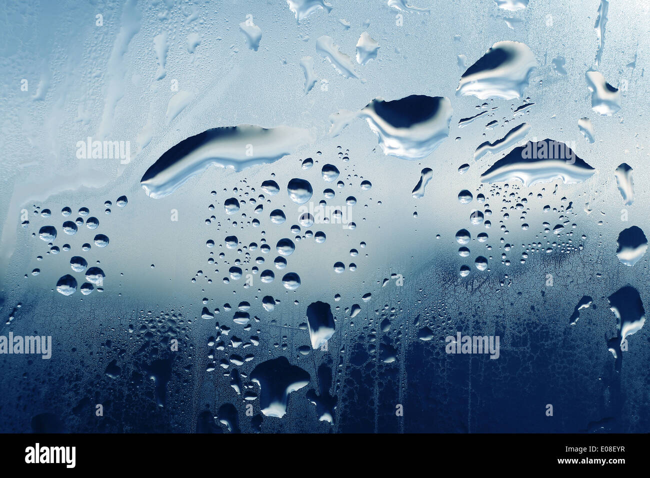 Natural large and fine water drops on glass Stock Photo - Alamy