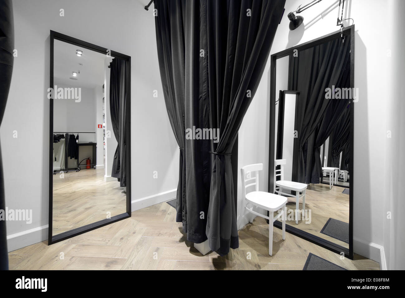 beautiful and clean interior of dressing room at the store Stock Photo ...