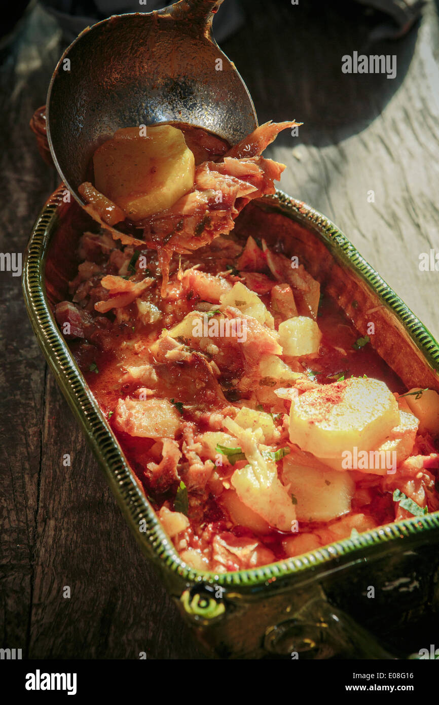 Smoked pike in a bowl, ready-to-eat Stock Photo - Alamy