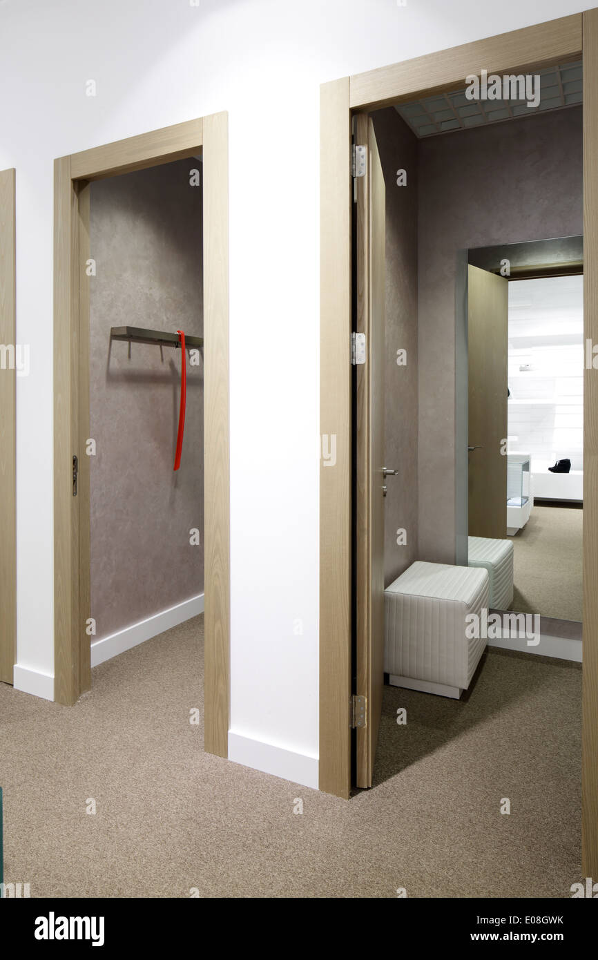 beautiful and clean interior of dressing room at the store Stock Photo ...