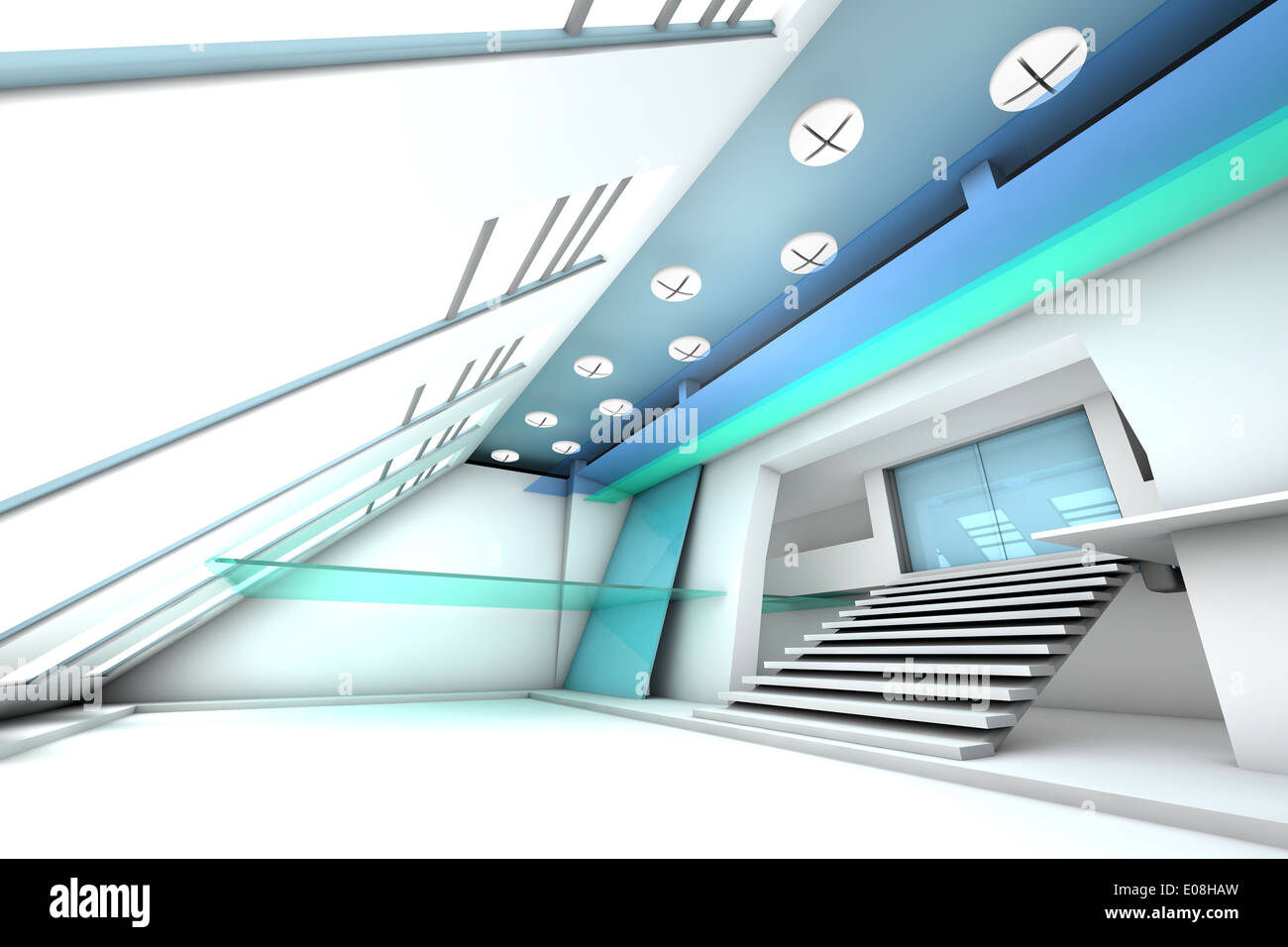 A futuristic entrance hall to a corporate building Stock Photo - Alamy