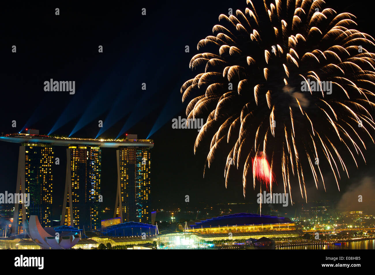 Singapore national day parade fireworks hi-res stock photography and ...