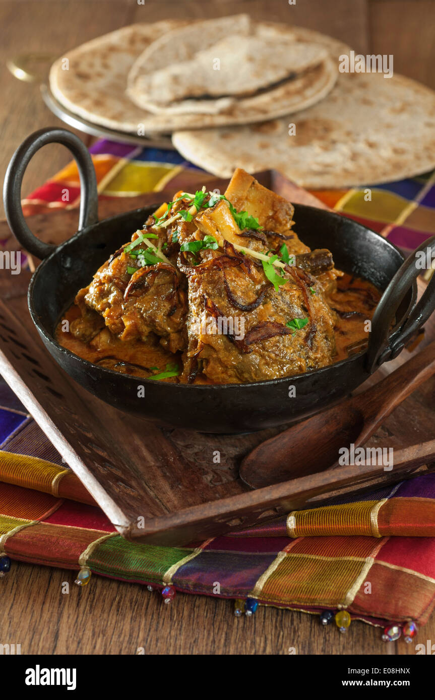 Nalli Gosht. Lamb shanks in a spicy yoghurt sauce. India Food Stock ...
