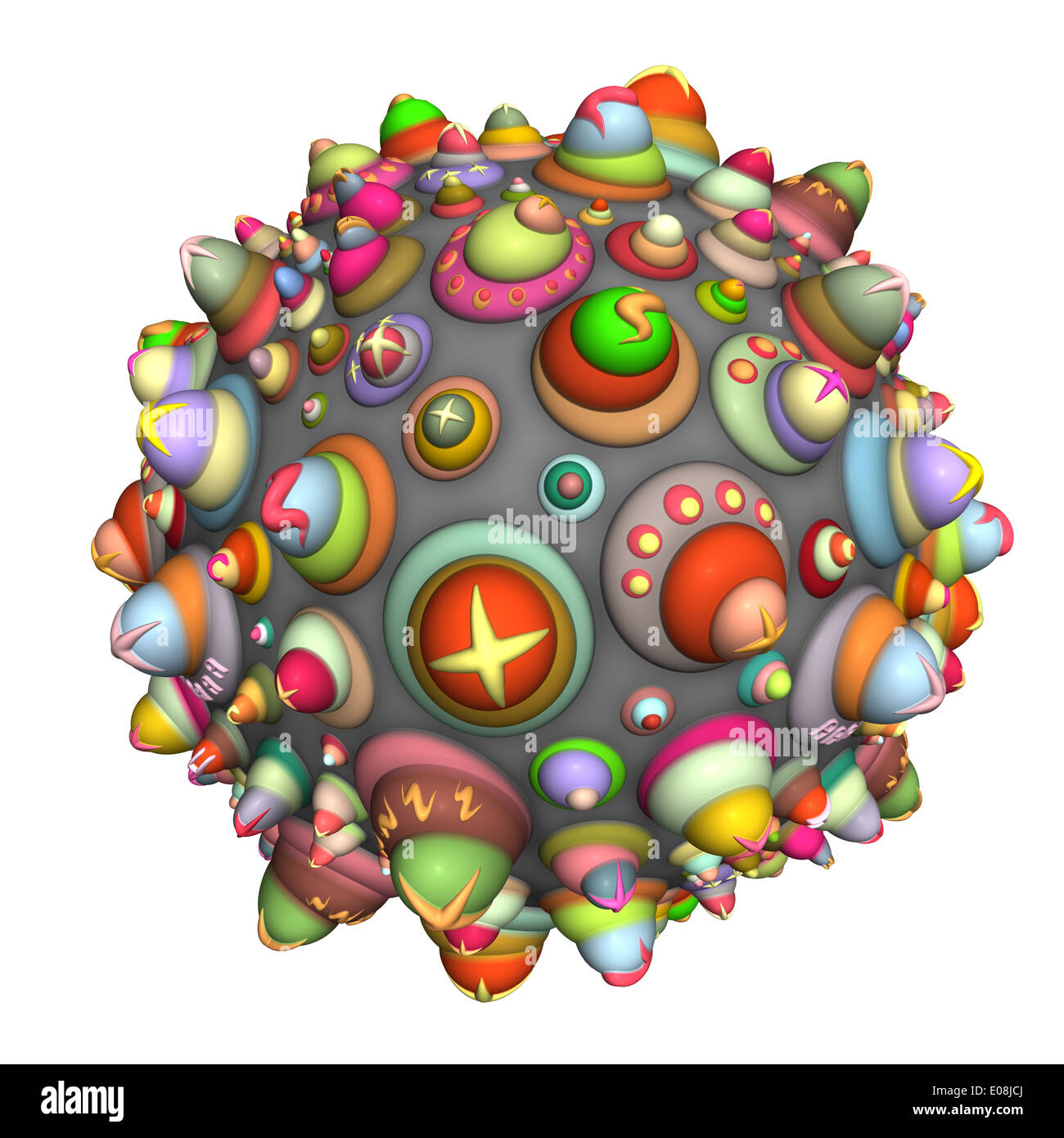 3d techno ball in multiple color on white Stock Photo - Alamy