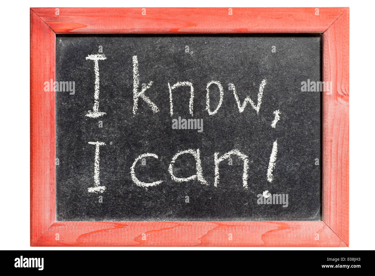 I know I can exclamation on isolated vintage blackboard Stock Photo - Alamy