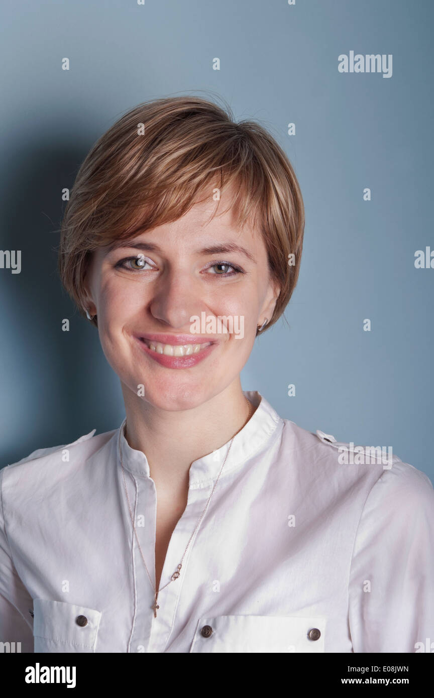 young woman with a pleasant smile Stock Photo - Alamy