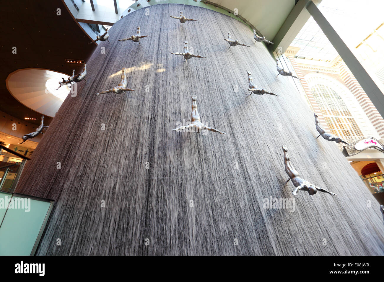 Waterfall inside of the Dubai Mall. Dubai, United Arab Emirates Stock ...