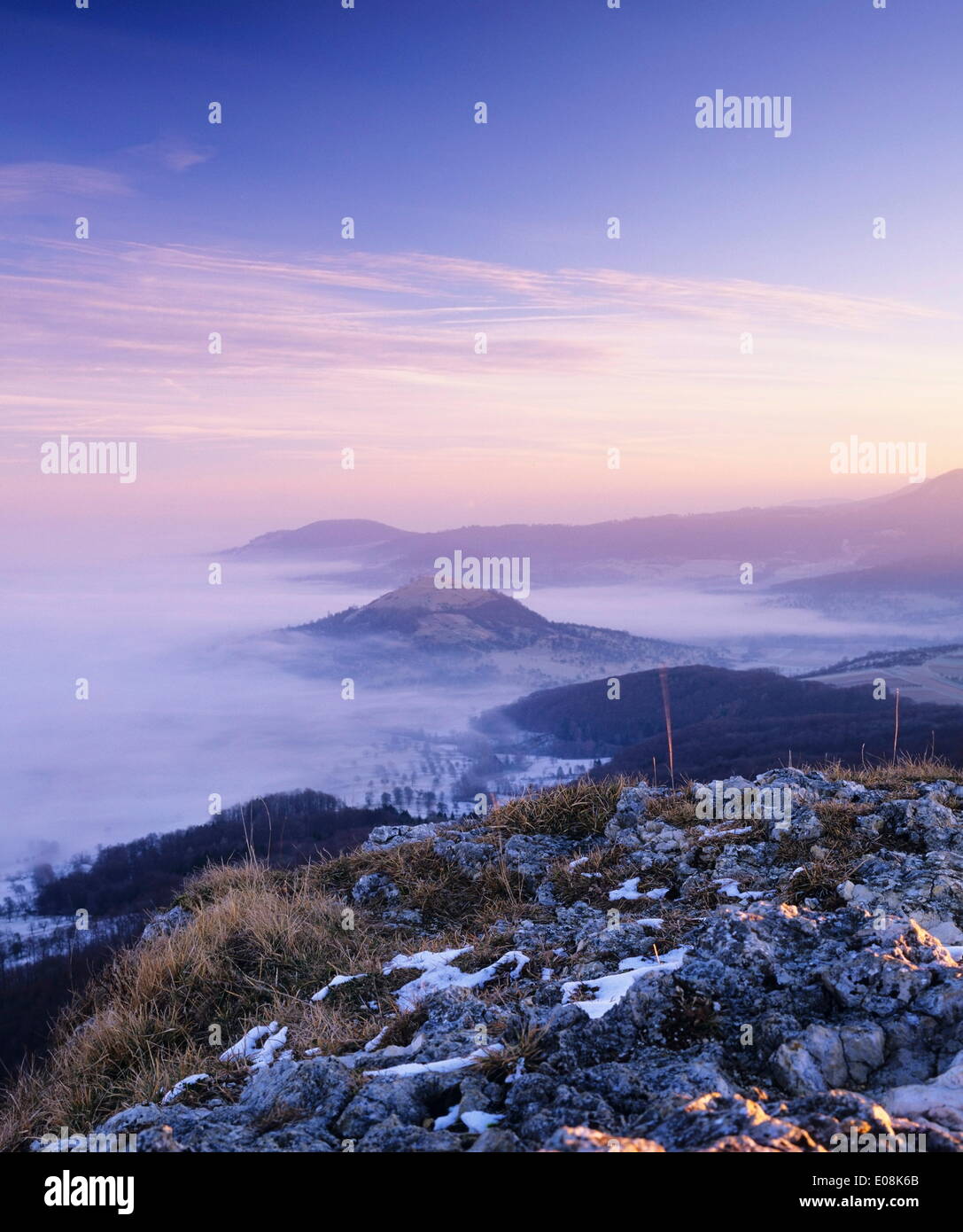 View from Breitenstein mountain to Limburg Castle, Weilheim, Swabian ...