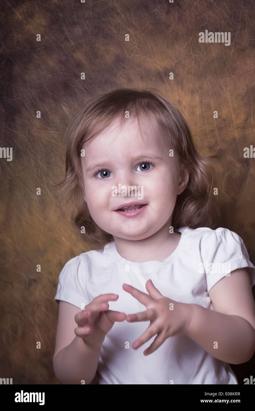 portrait of a healthy baby girl with golden hair Stock Photo - Alamy