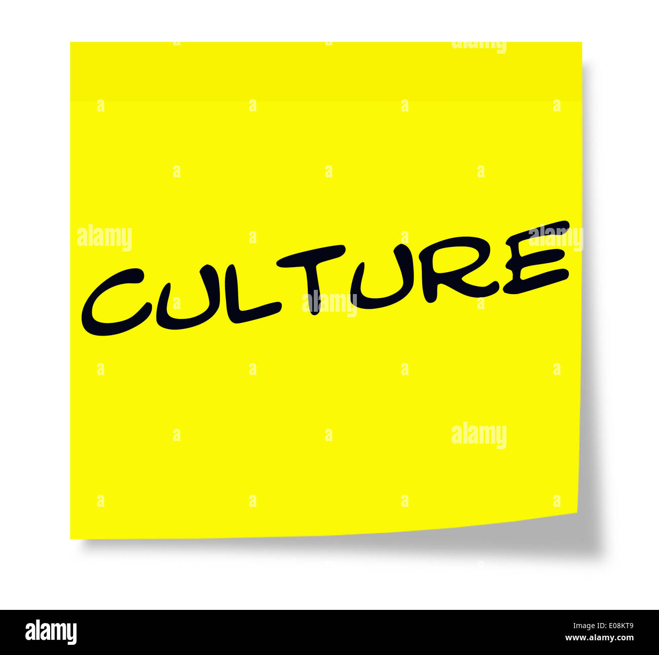 Culture written on a paper yellow Sticky Note making a great concept ...
