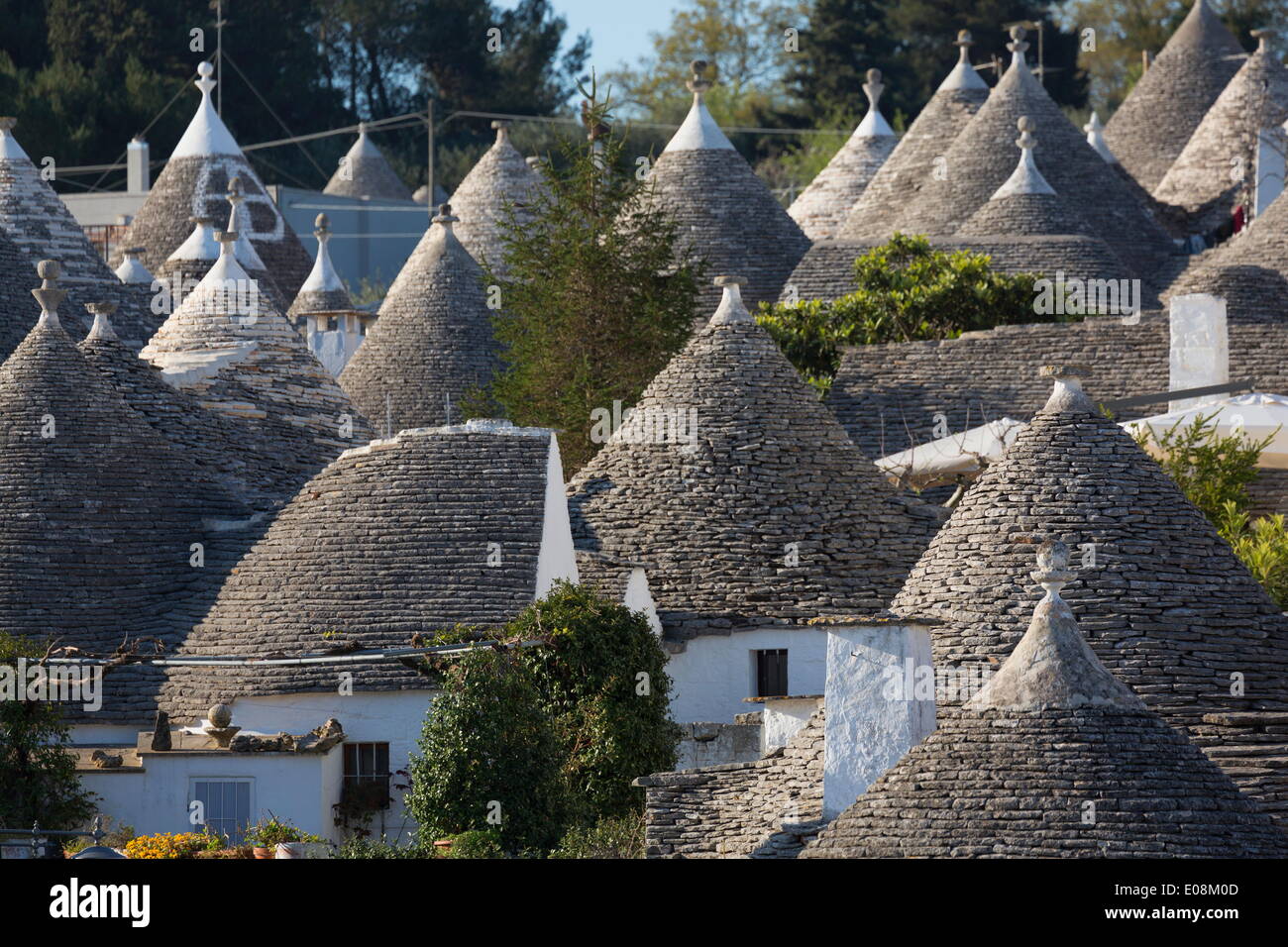Traditional trullos (trulli) in Alberobello, UNESCO World Heritage Site ...