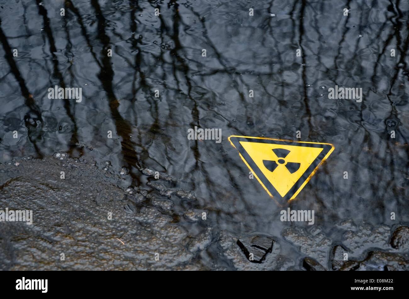 Illustration - A radioactive trefoil sign swims in a lake in Germany ...