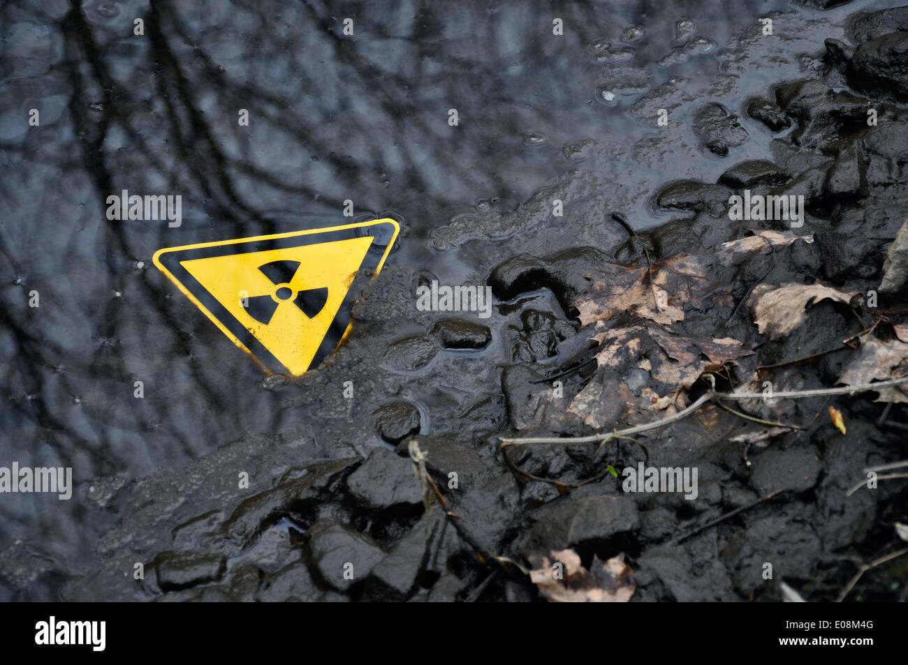 Illustration - A radioactive trefoil sign swims in a lake in Germany ...