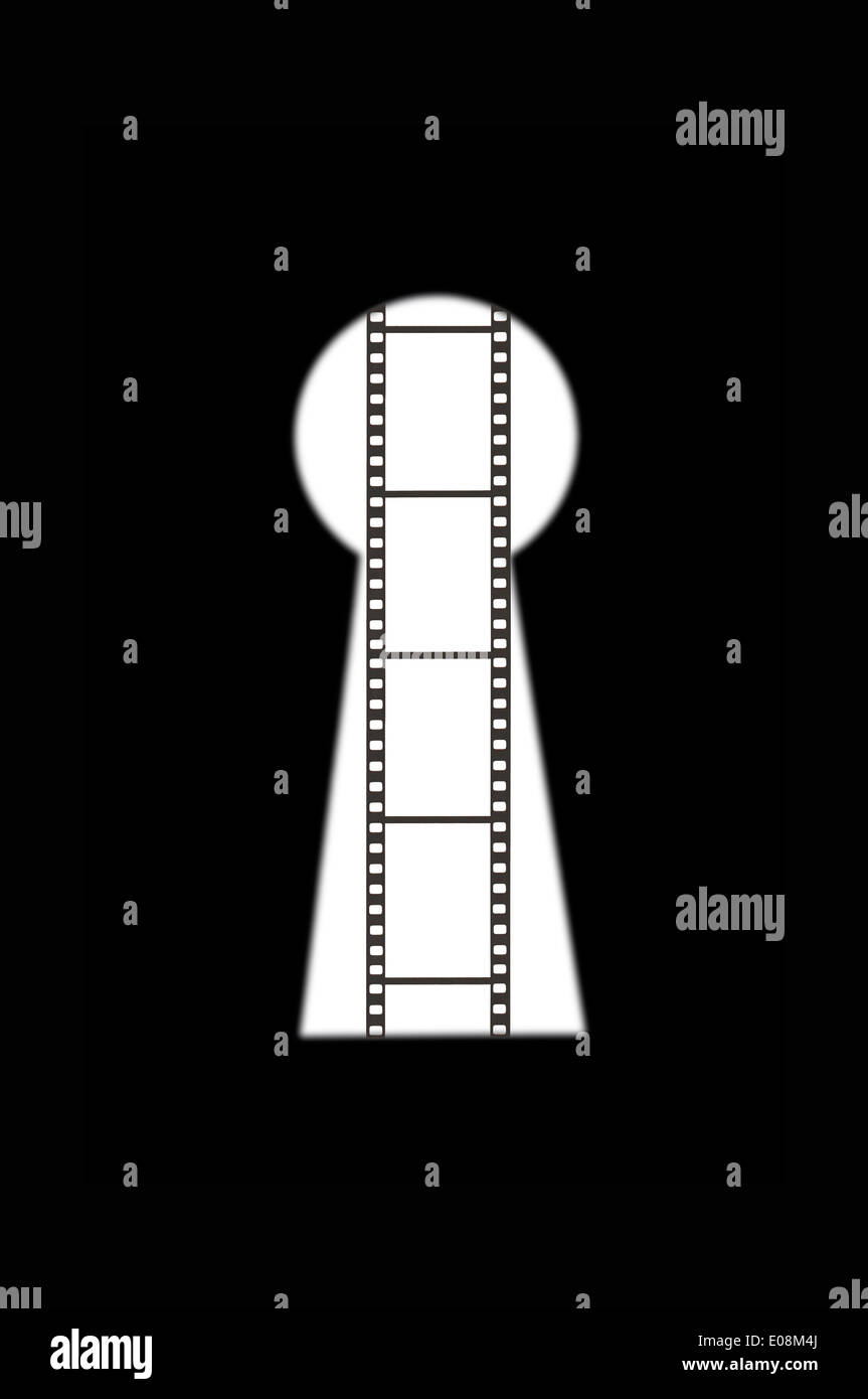 Illustration - A film strip is seen through a keyhole in Germany, 16 ...