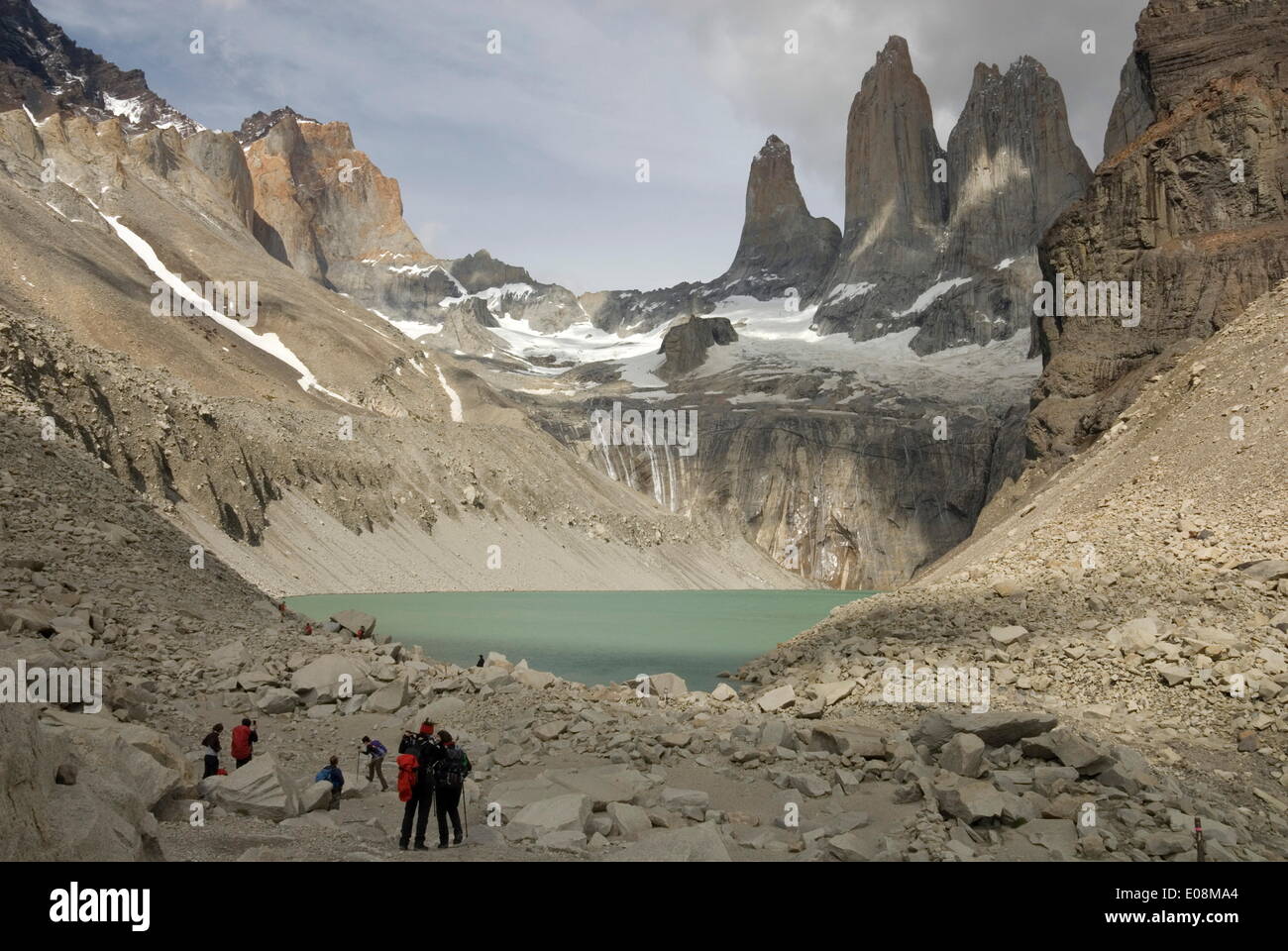 Torres del Paine, east faces of the granite towers above, Torres del ...
