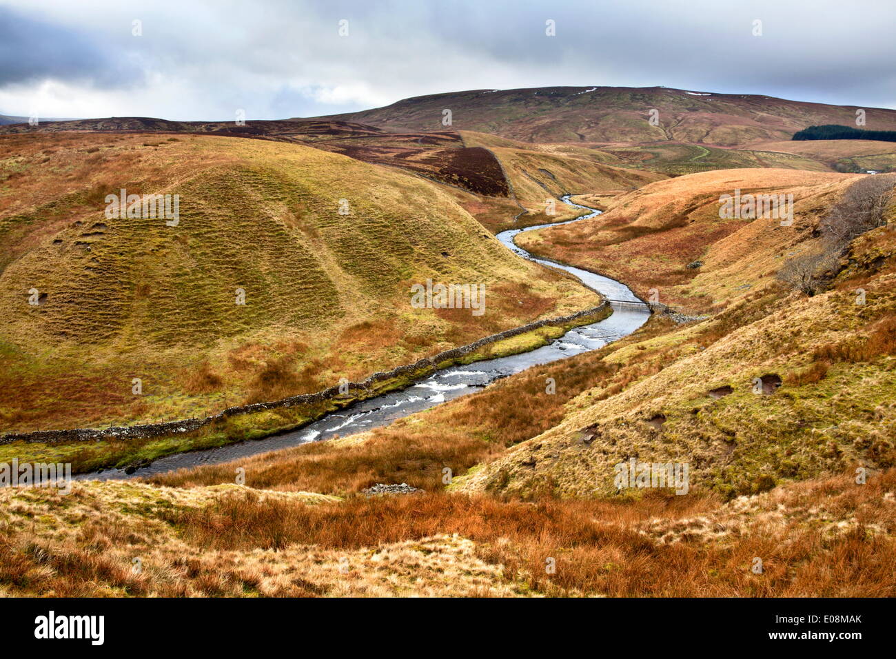 Grisedale Beck Meanders below Baugh Fell toward Garsdale Head in the ...