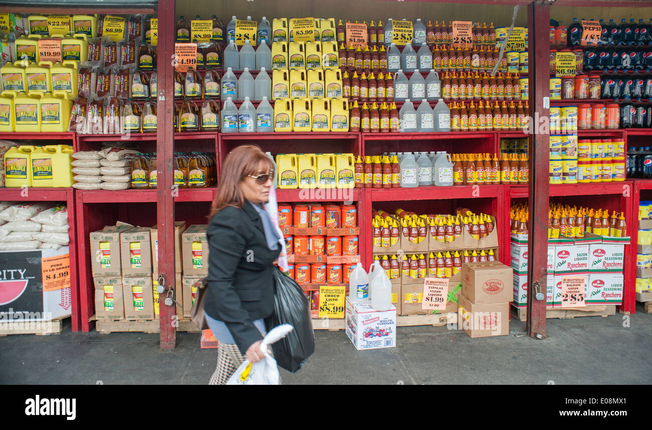 A display of Hispanic and other products in a supermarket in the Inwood ...