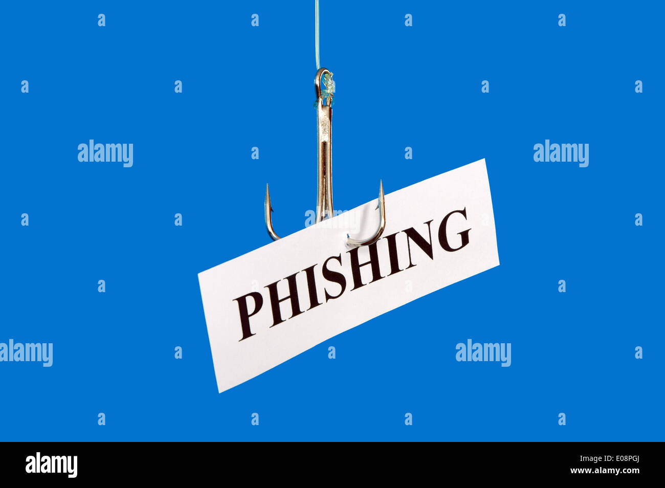 Illustration - A sign reading 'Phishing' hangs on a fish hook in ...